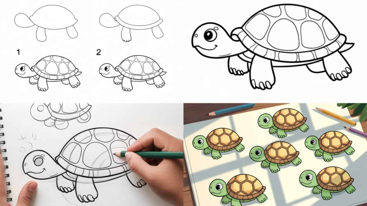 Schildpad tekenen voor beginners: stap voor stap